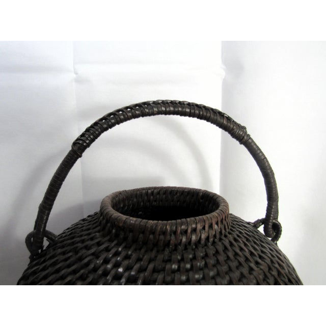 Vintage Large Urn Shaped Rattan Basket | Chairish