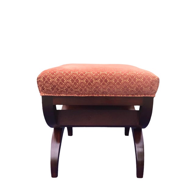 1980s Vintage Barrel Based X-Form Empire Style Stool Ottoman | Chairish