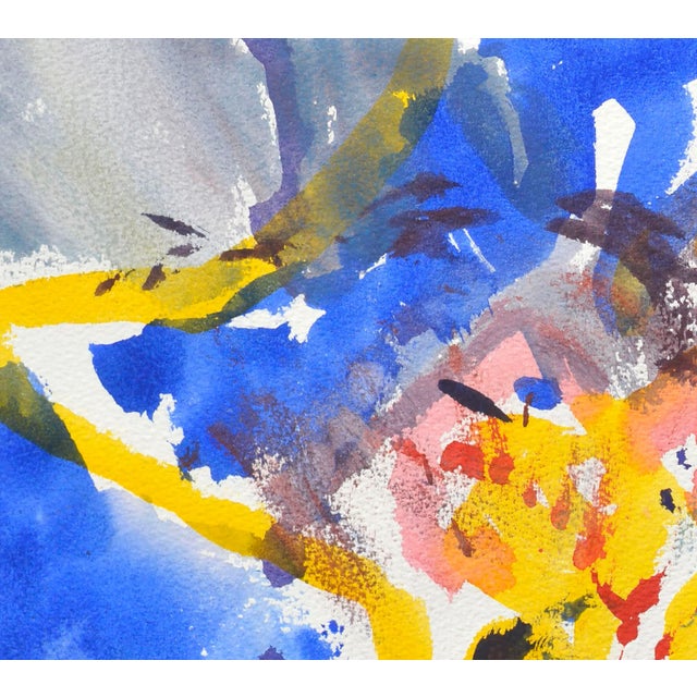 Vintage Colorful Abstract Watercolor by Les Anderson | Chairish