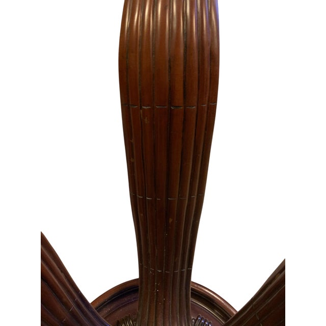 1970s Carved Wood Sculptural Agave Round Dining Table Base | Chairish