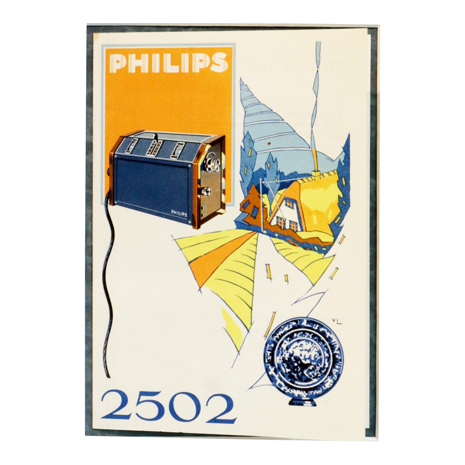 1920s Dutch Art Deco Philips Radio Advertising Pamphlet, 2502 (Matted ...