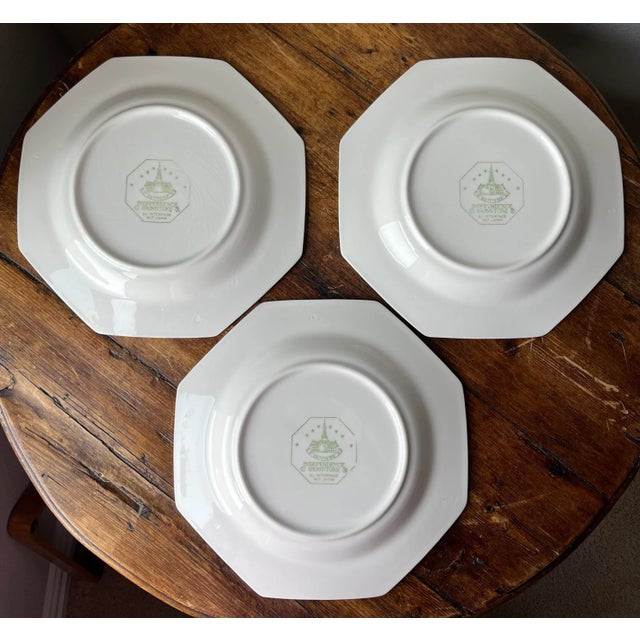 Set of 6 1970s Yellow Bouquet Independence Ironstone Octagonal Dinner ...