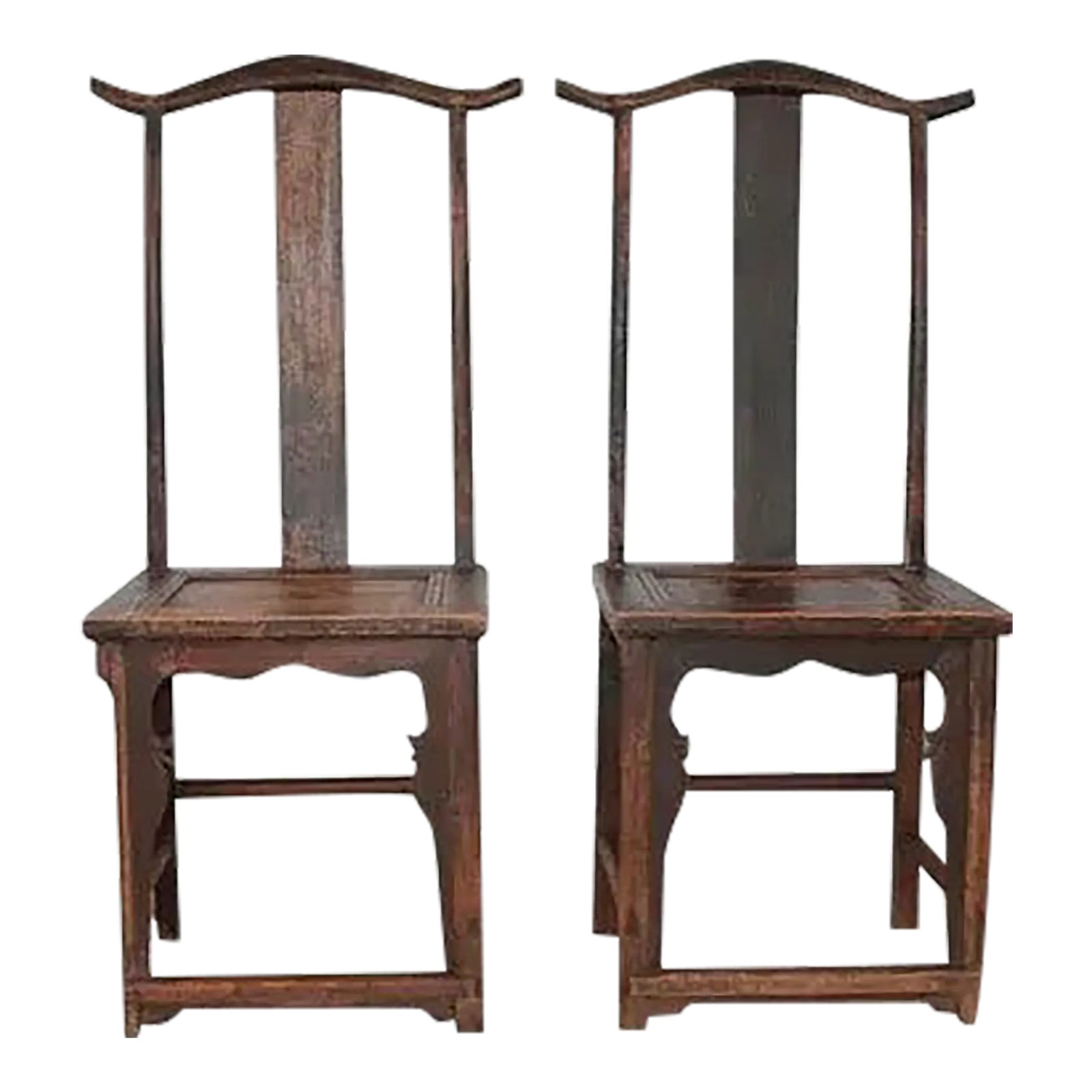 Pair Chinese Antique Official Hat Chair | Chairish
