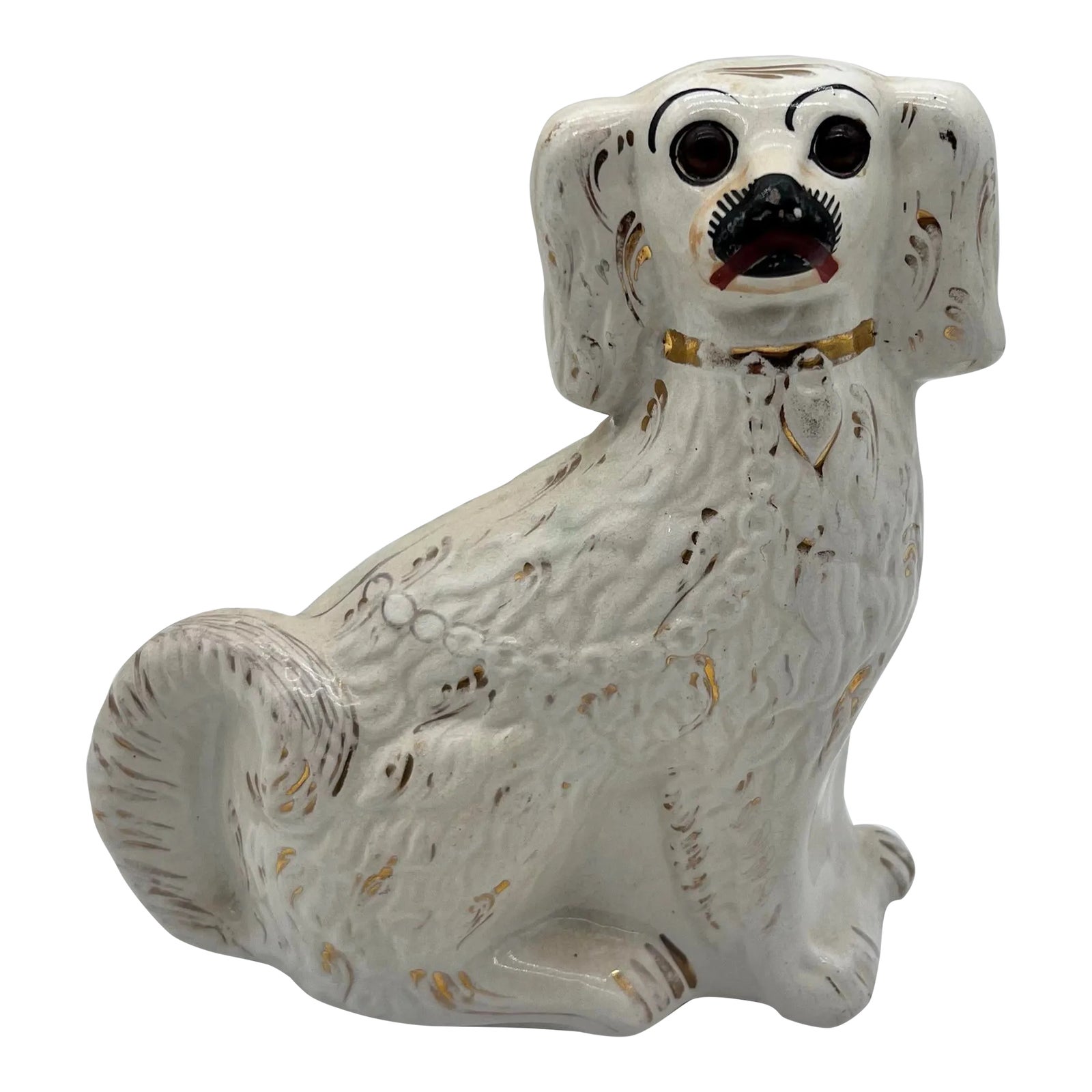 Antique English Staffordshire Spaniel Dog, Circa 1850's | Chairish