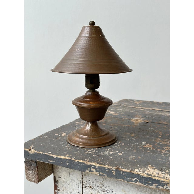 Vintage Small-Scale Hammered Copper Lantern-Style Table Lamp, Circa ...