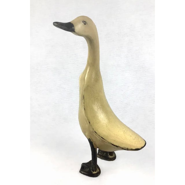 Hand Crafted Artisan Carved Wood Duck | Chairish