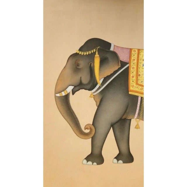 Indian Miniature Mughal Elephant Painting , Original Indian Royal ...