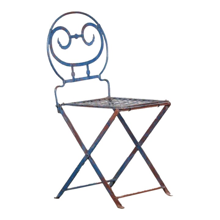 Vintage Indian Iron Folding Chair | Chairish
