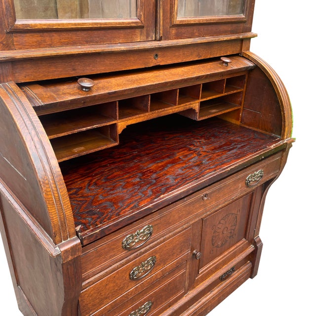 Late 1800s Victorian Barrel-Top Secretary | Chairish