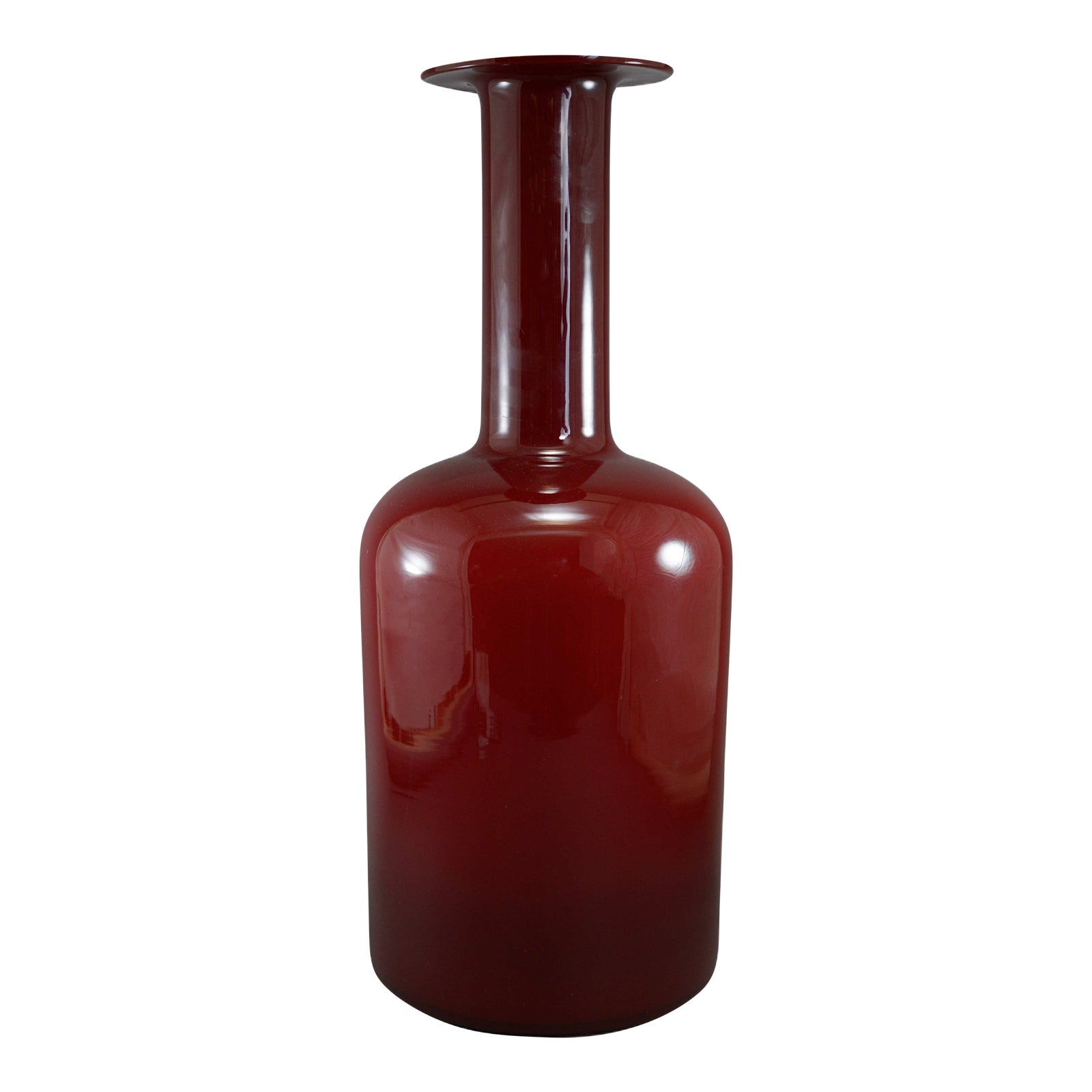 1960s Otto Brauer for Holmegaard Carnaby Gulvvase Vase in Red & White ...