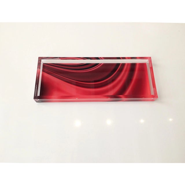 Lucite Red Drapery Tray | Chairish