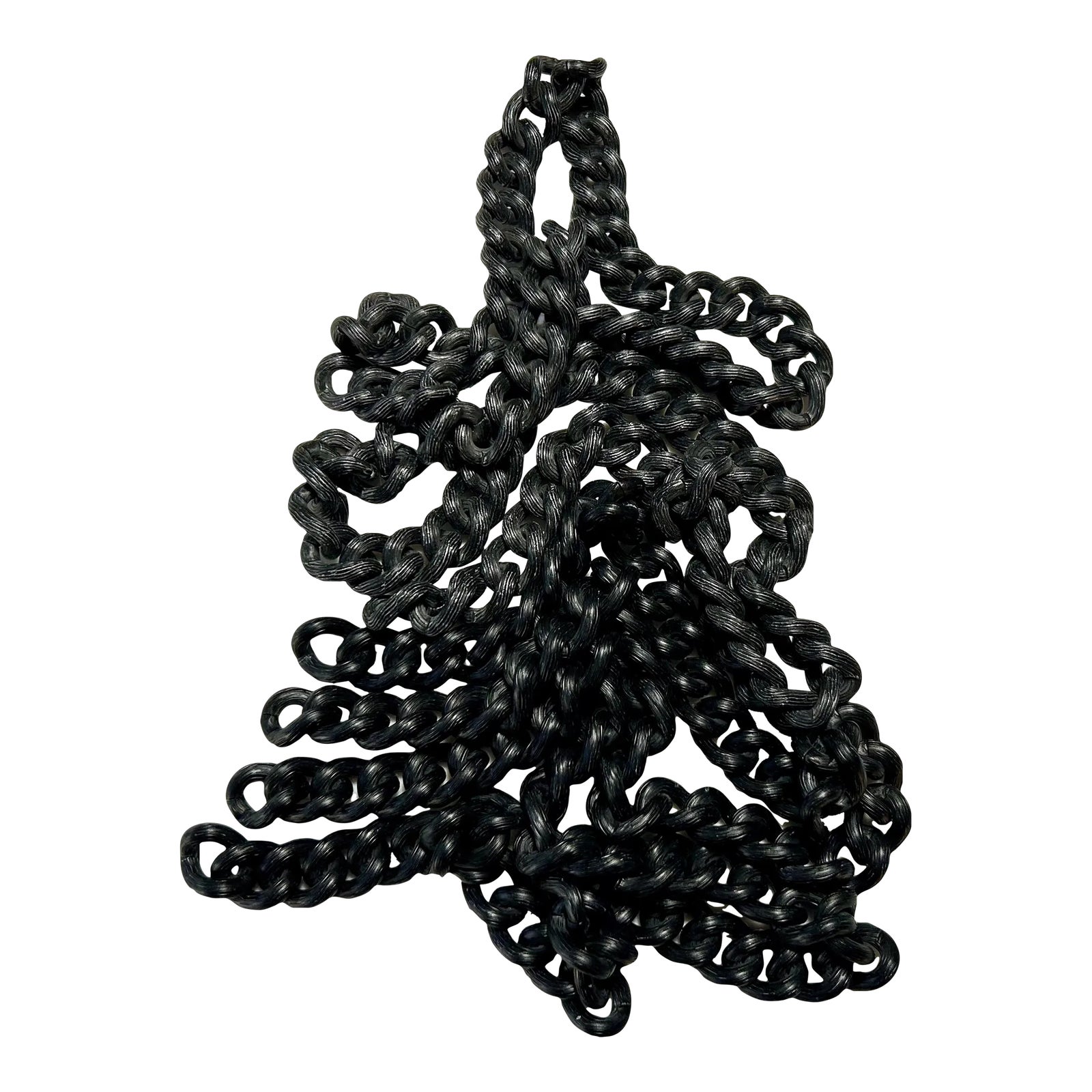 Vintage 1970s Black Decorative Chains - Set of 4 | Chairish