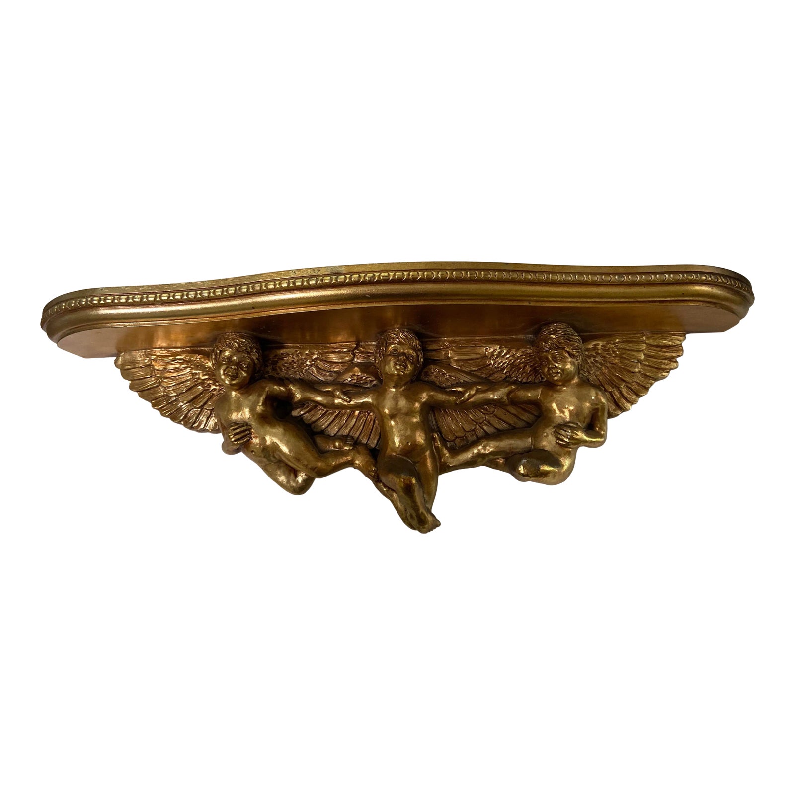 French Italian Cherub Console Wall Shelf | Chairish