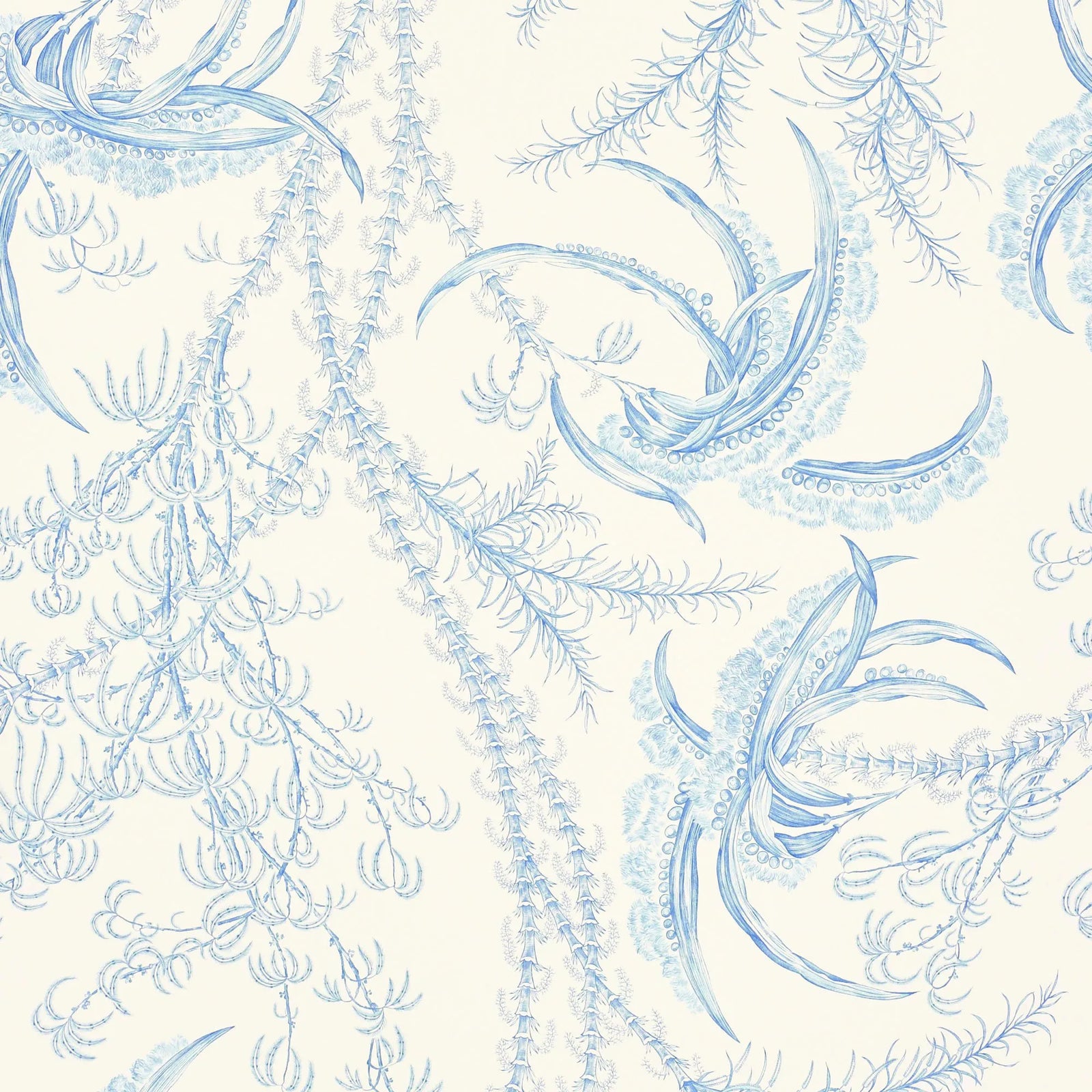 Sample - Schumacher Ocean Toile Wallpaper in Delft | Chairish
