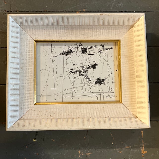 1960’s Original Robert Cooke Abstract Ink Drawing Vintage Frame | Chairish