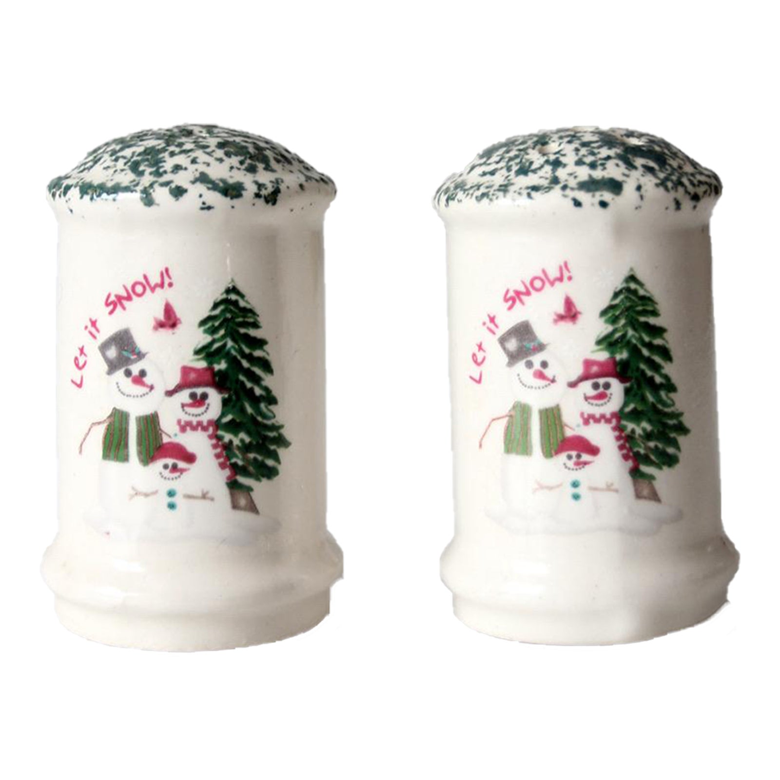 Vintage Let It Snow Christmas Salt & Pepper Shakers | Chairish