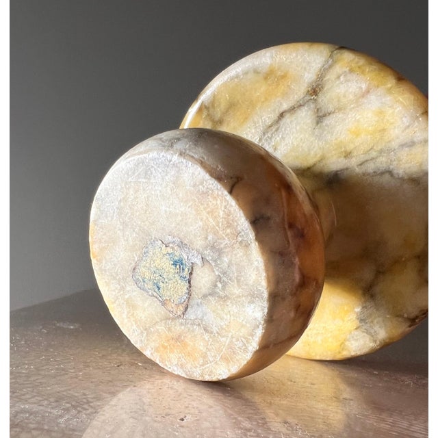Vintage Italian Yellow Marble Mushroom, 1960s | Chairish