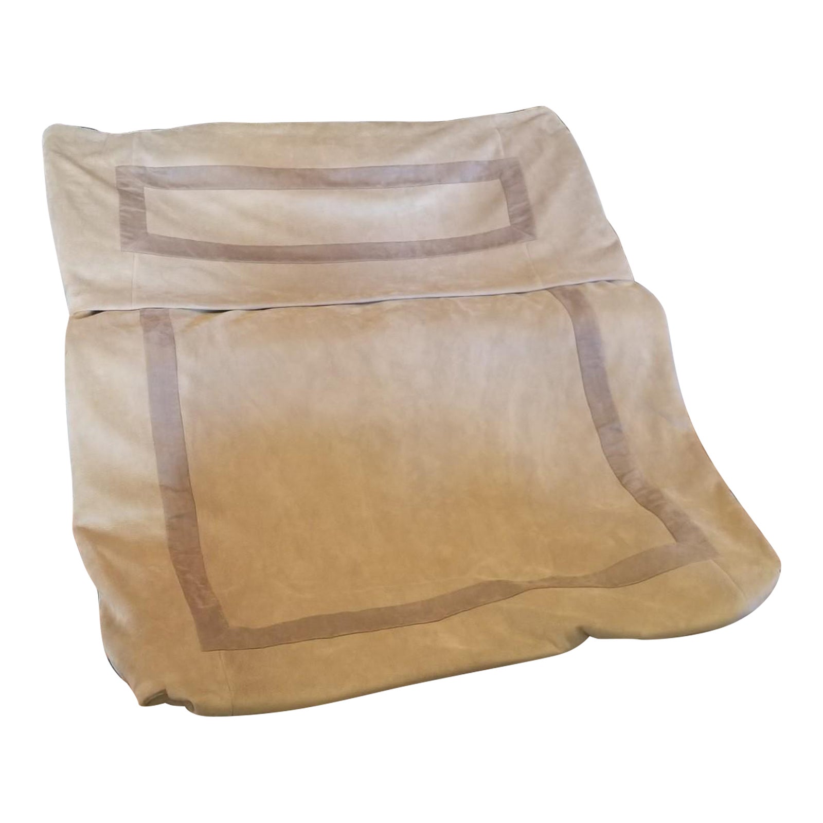 Custom Queen Tan Ultrasuede Bedspread With Border, Envelope Style ...