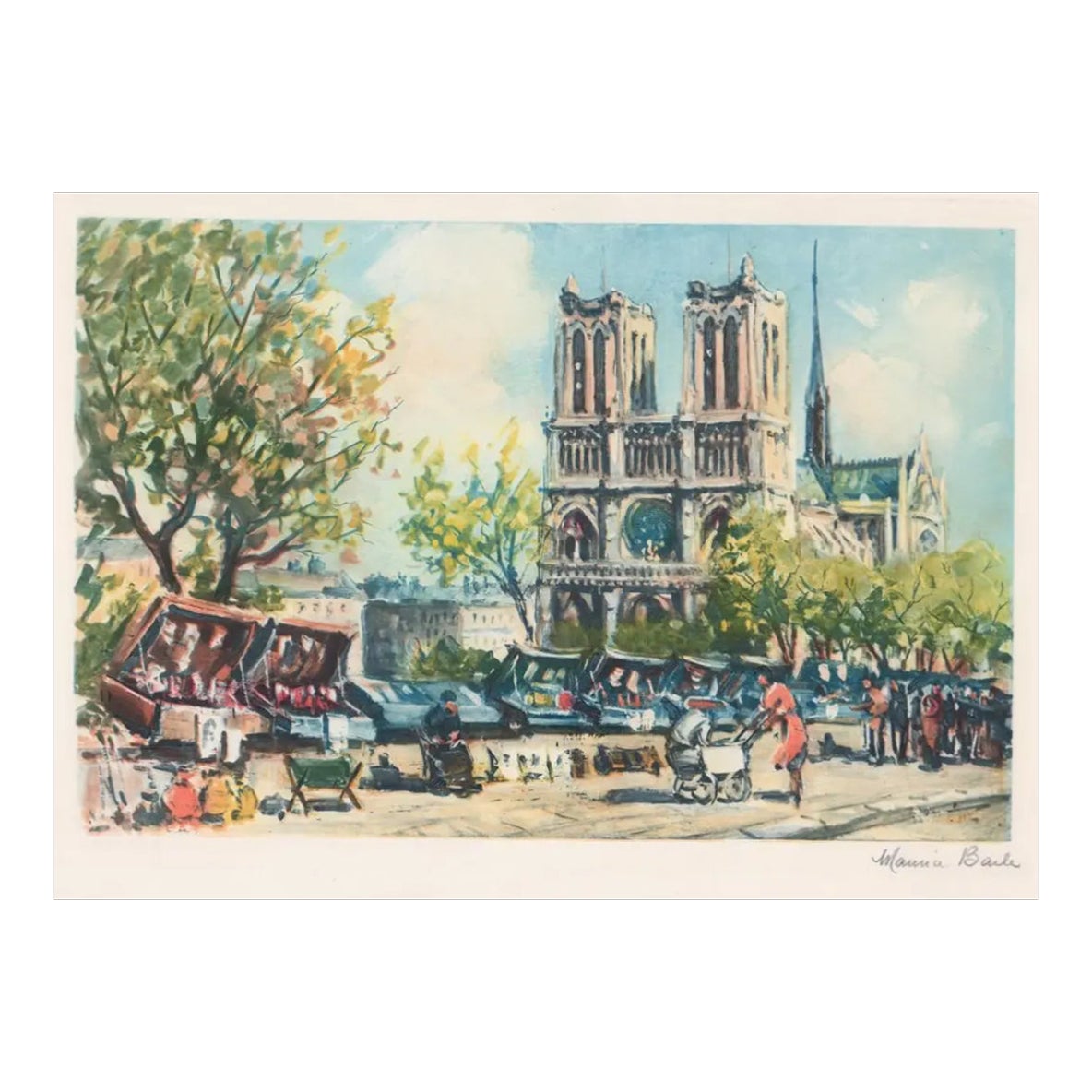 1950s Maurice Barle Parisian Lithograph | Chairish
