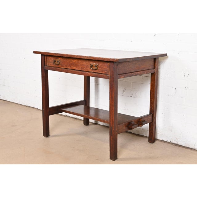 Antique L. & J. G. Stickley Mission Oak Arts & Crafts Writing Desk or ...