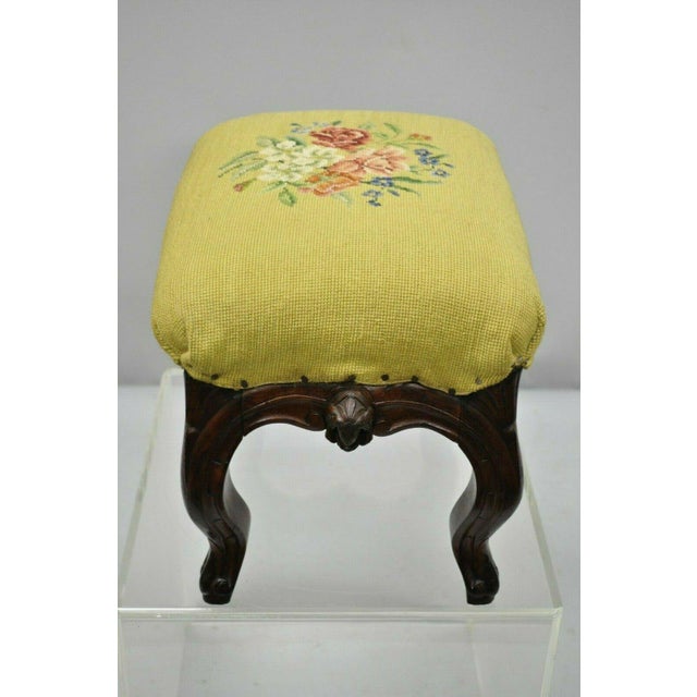 Antique Victorian Carved Walnut Figural Lion Female Face Footstool ...