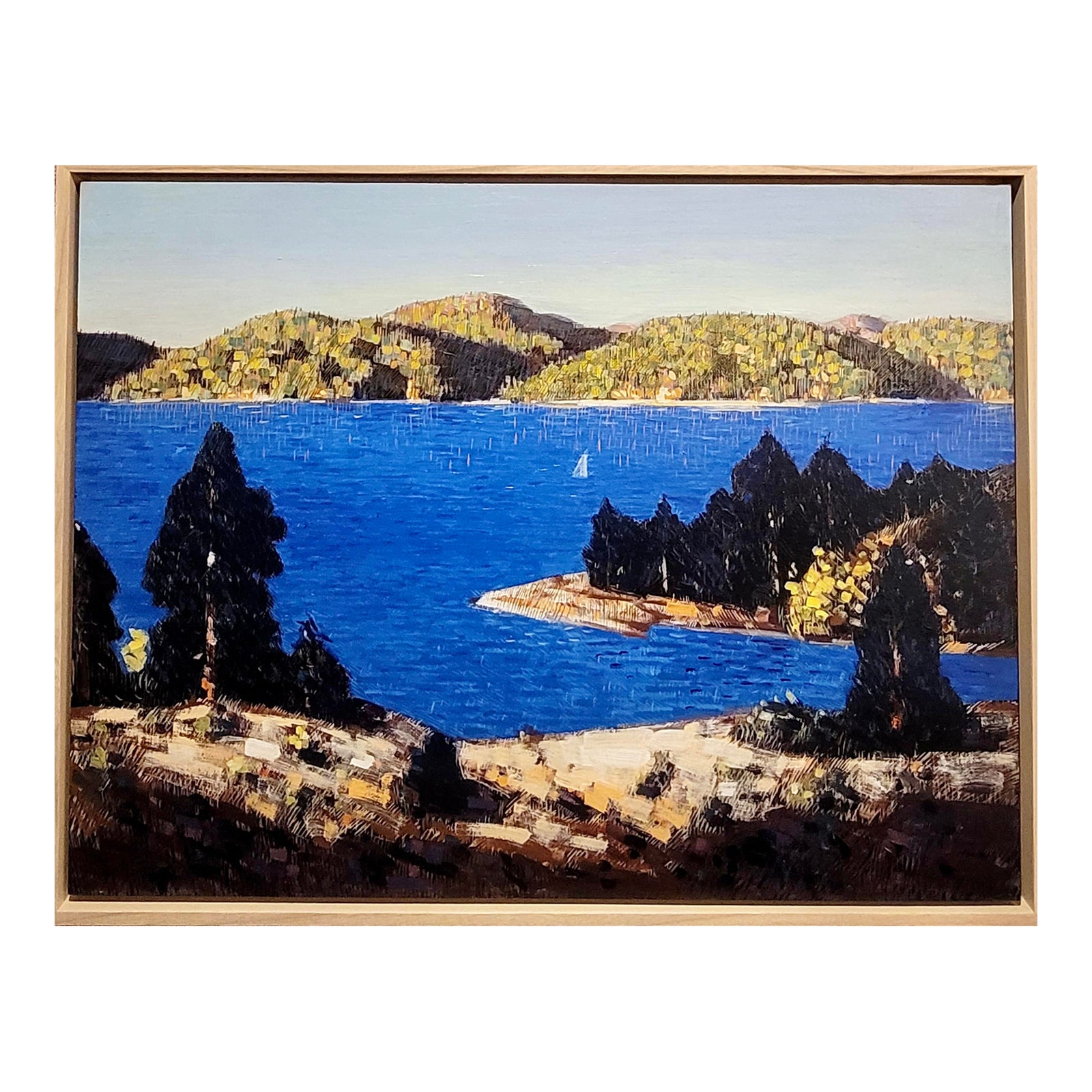 Conrad Buff -California Lake W/Deep Blue Waters -Oil Painting | Chairish
