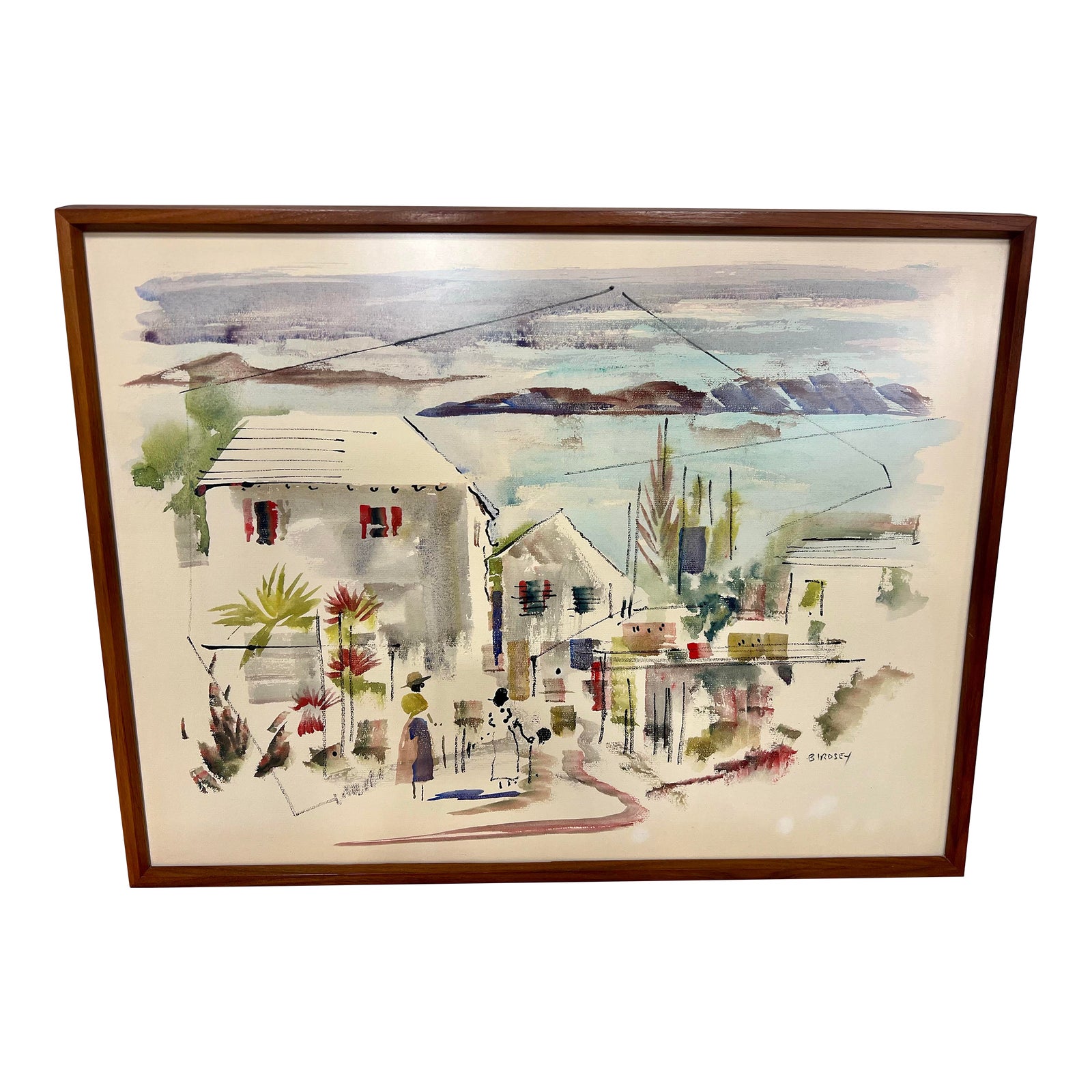 1960s Mid Century Signed & Framed Alfred Birdsey Original Watercolor ...
