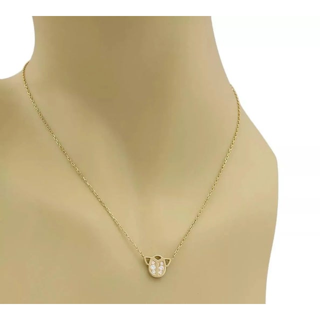 Cartier Diamond Scarab 18k Yellow Gold Pendant Necklace Chairish