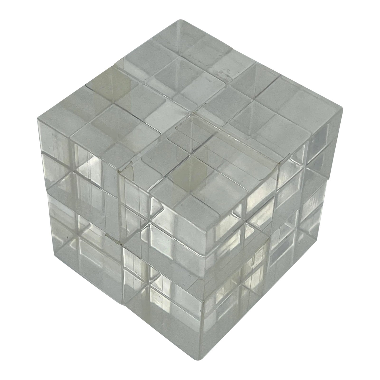 Vintage 1968 Betty Thomson Lucite 'Multiplications' Cube Sculptural Toy ...