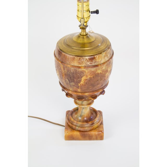 20th Century Red Alabaster Table Lamp | Chairish