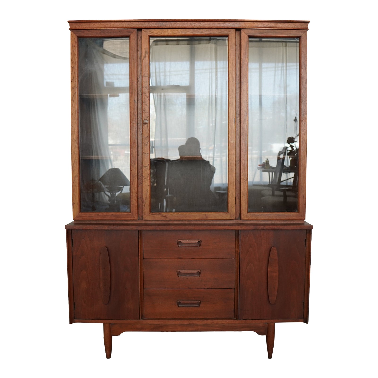 Vintage Garrison Furniture MCM China Cabinet | Chairish
