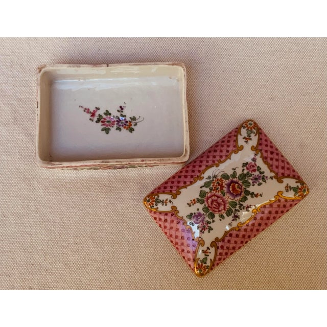 Exquisite French Belle Époque Hand-Painted Porcelain Box | Chairish