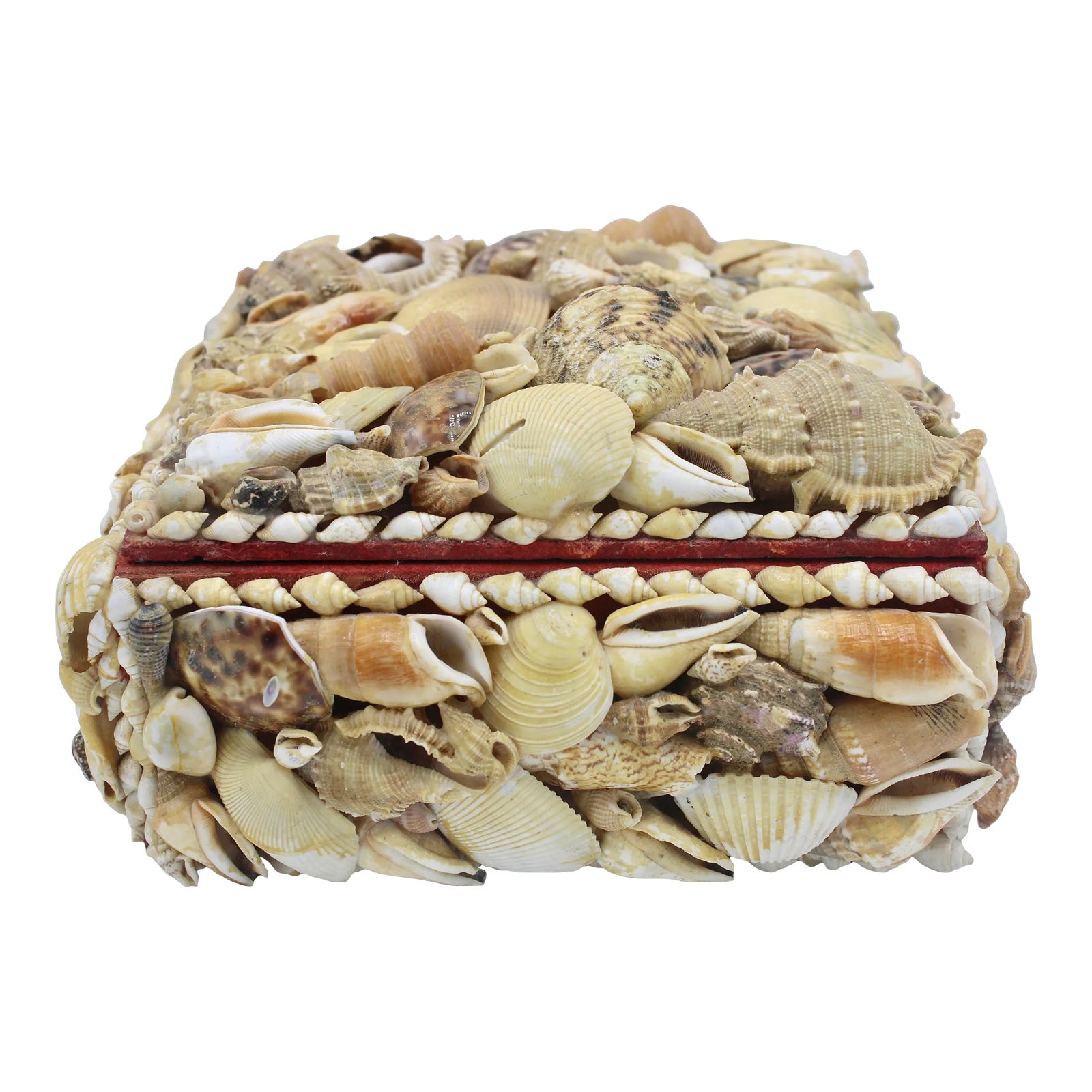 Large Vintage Seashell Encrusted Jewelry Box | Chairish