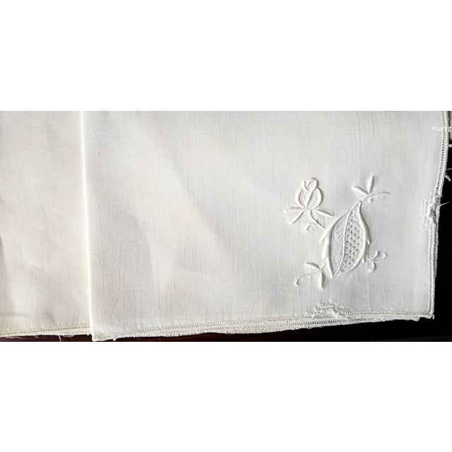 Beautiful Vintage Chinese Embroidered Fine Linen Tablecloth W/8 ...