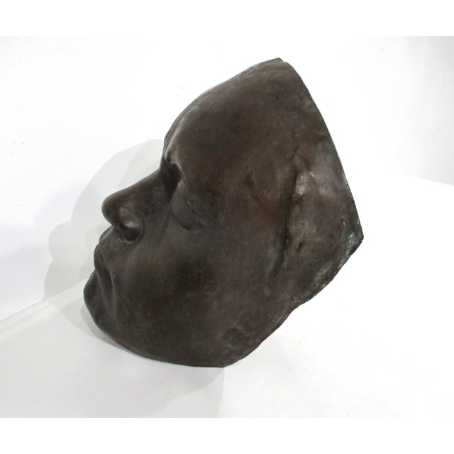 Male Bronzed Style Death Mask Face Sculpture | Chairish