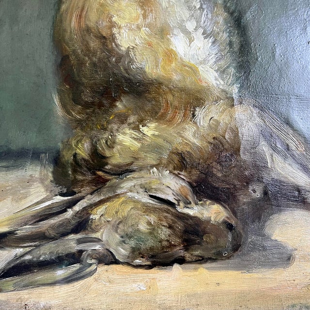 19th Century Belgian Hare Hunting Trophy Still Life Painting | Chairish