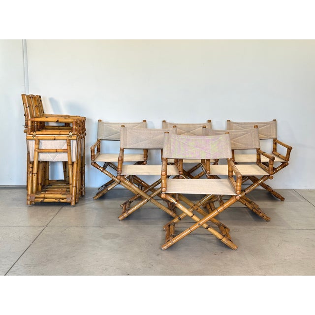 Bamboo and Brass Chairs by Lyda Levi for McGuire, 1970s, Set of 6 ...