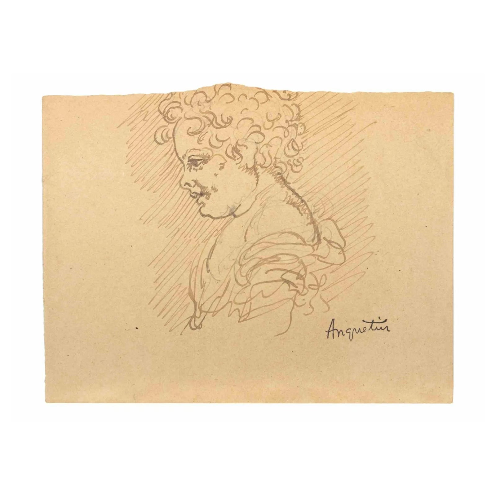 Louis Anquetin, The Child Profile, Ink Drawing, Early 20th Century ...
