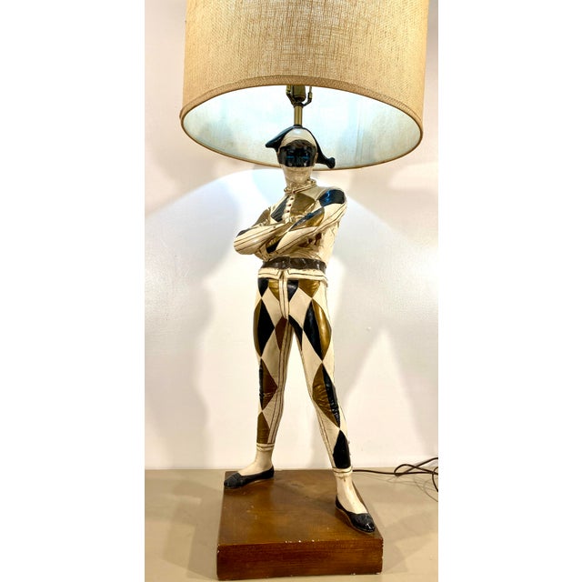 Mid-Century Harlequin Table Lamp With Matching Original Shade Made by ...