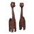 Pair of Witco Tiki Carved Cedar Wood Meathead Cat Sculpture Figures ...