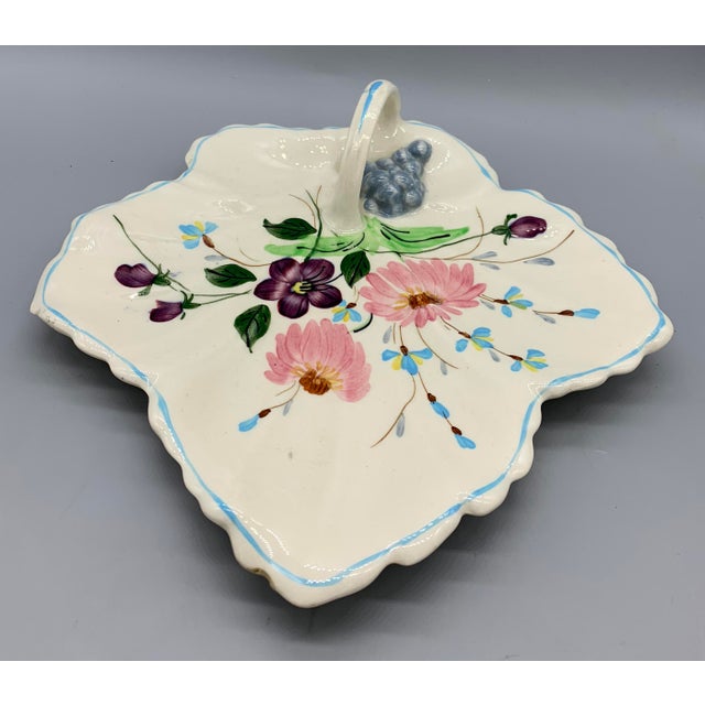 1950s Vintage Blue Ridge Southern Pottery Leaf Platter | Chairish