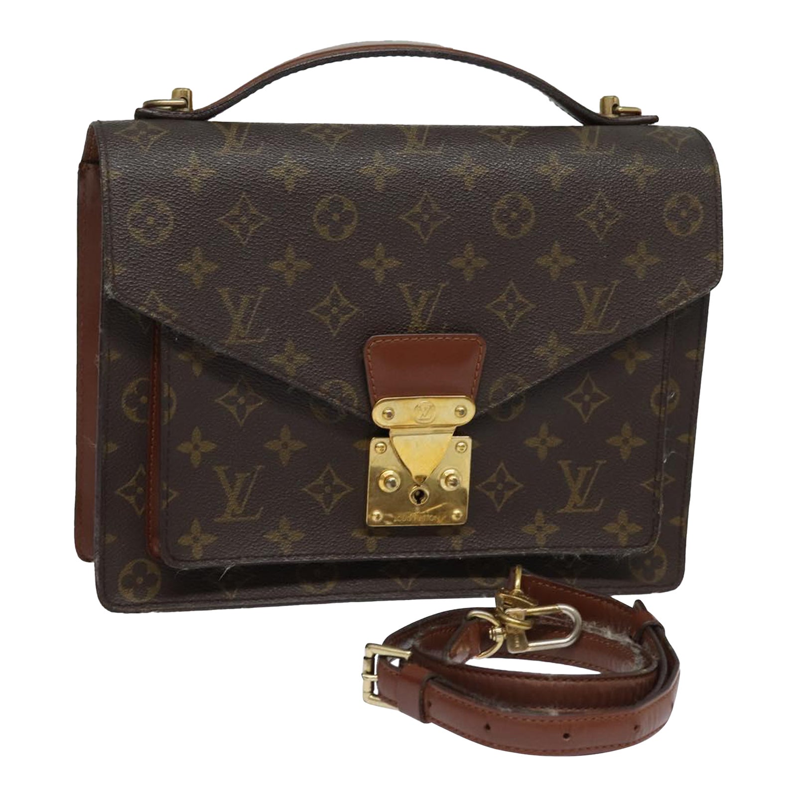 Louis Vuitton Monogram Monceau 28 Hand Bag 2Way M51185 Lv Auth 78302 ...