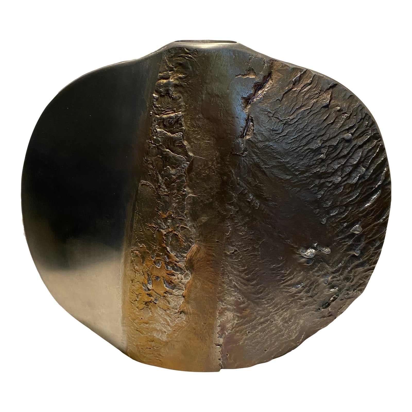 1980s Brutalist Scandinavian Pewter Vase by Helgi Joensen | Chairish
