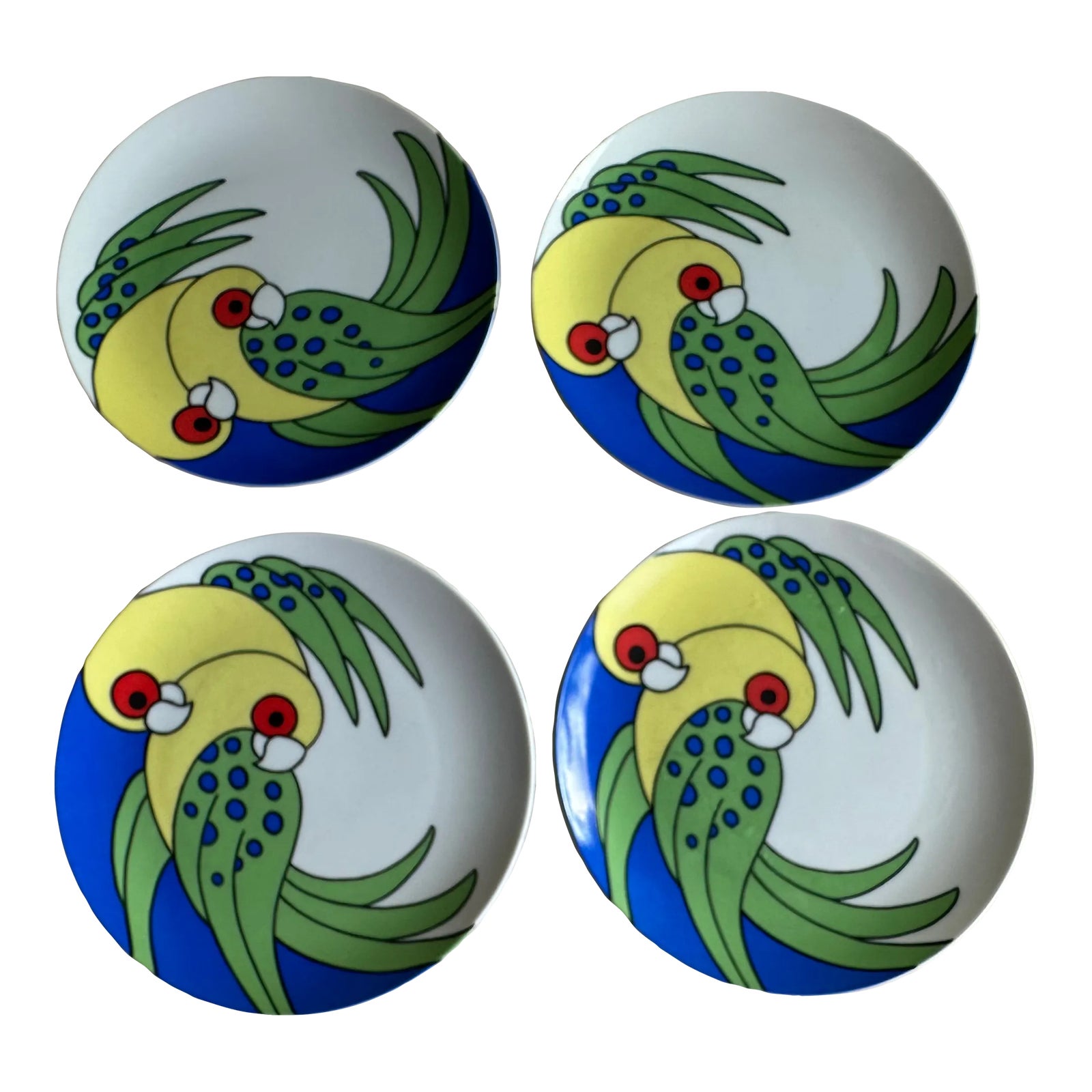 Parrot Bird Plates by Fitz & Floyd | Chairish