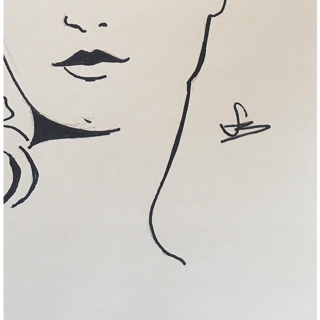 “Lady With Flowing Hair” Contemporary Gestalt Style Drawing by Sarah ...