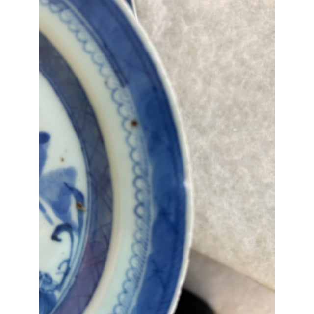Antique Chinese Blue and White Porcelain Canton Plates- a Pair | Chairish