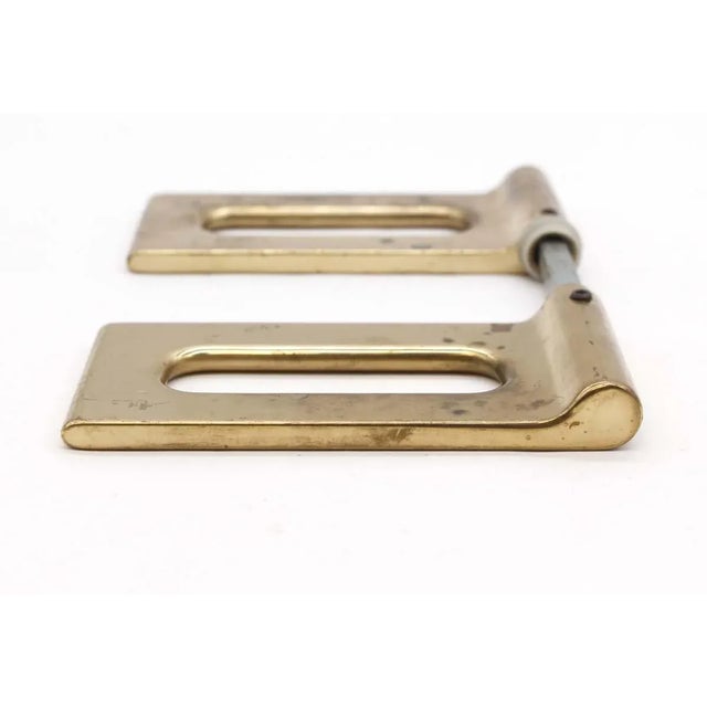 Pair of Vintage Italian Modern Brass Rectangle Door Handles | Chairish