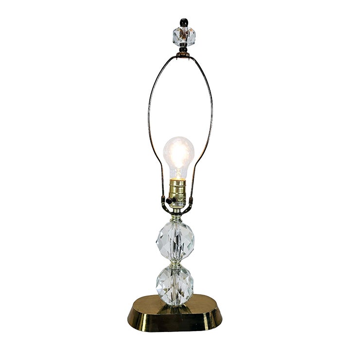 Berger Lead Crystal Table Lamp W/ Brass Base | Chairish