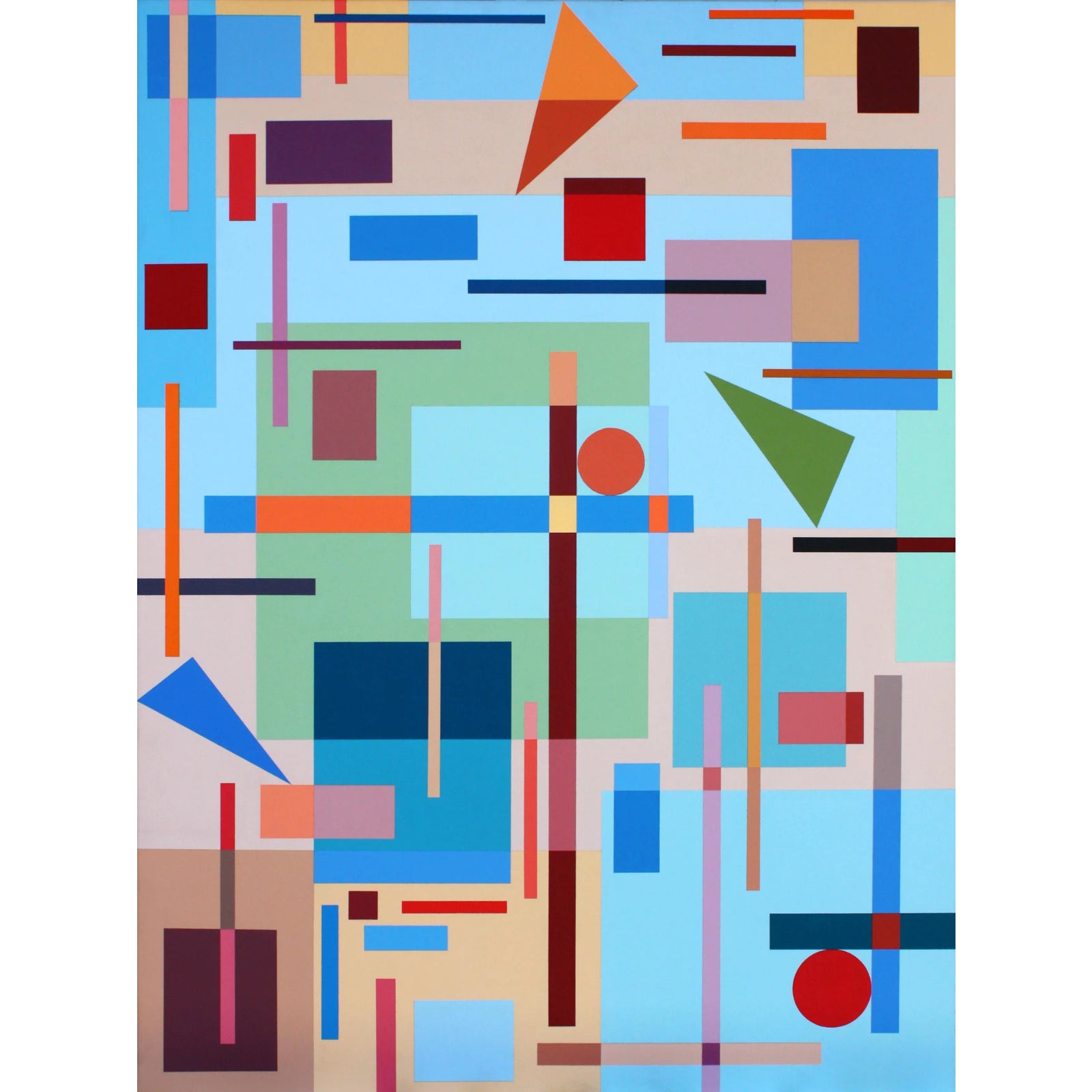 "Composition With Triangles No. 1" Contemporary Geometric Hard Edge ...