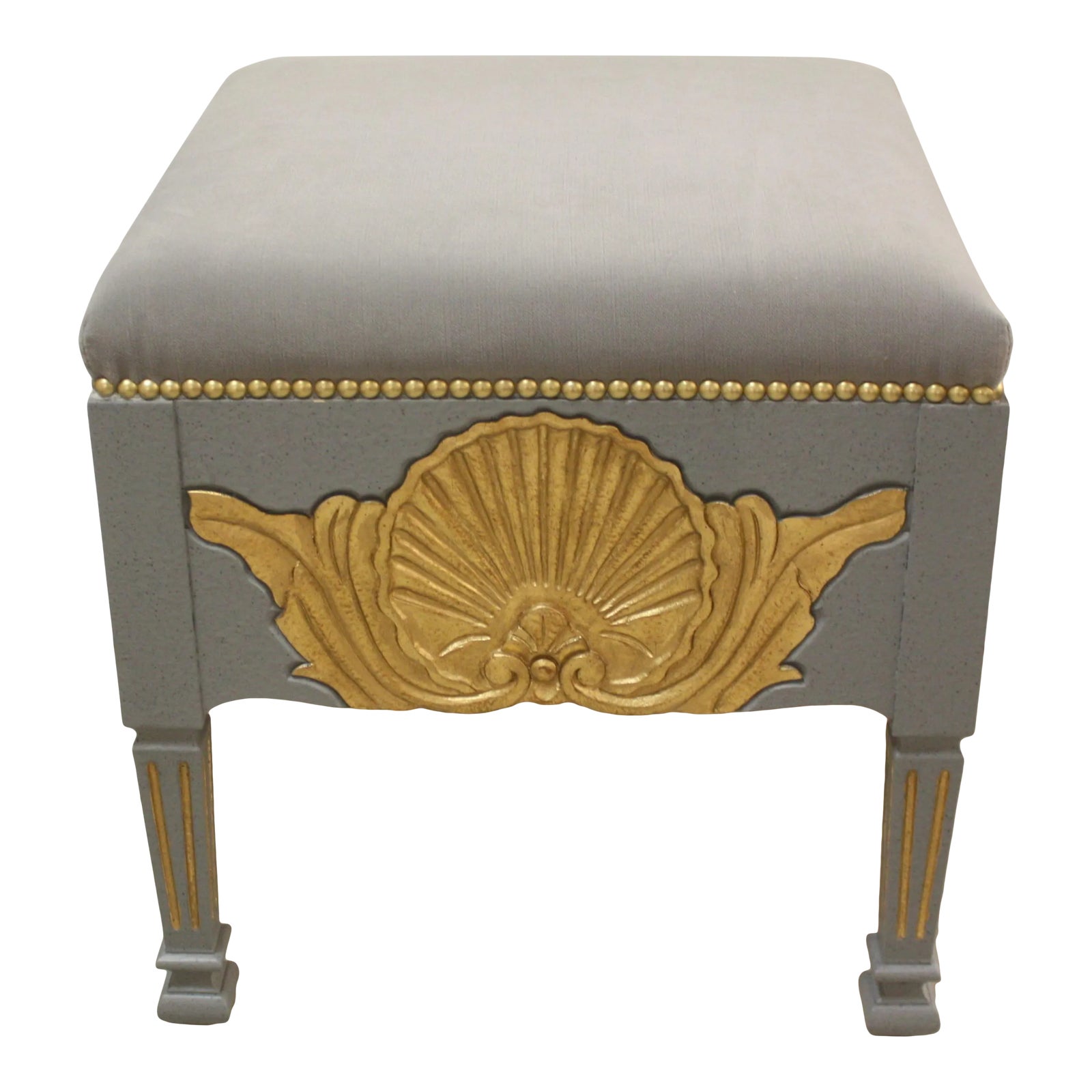 Shell Carvings Swedish Stool | Chairish